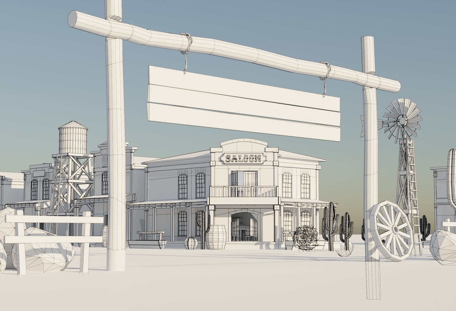 Low Poly Wild West 3D - TurboSquid 2124668