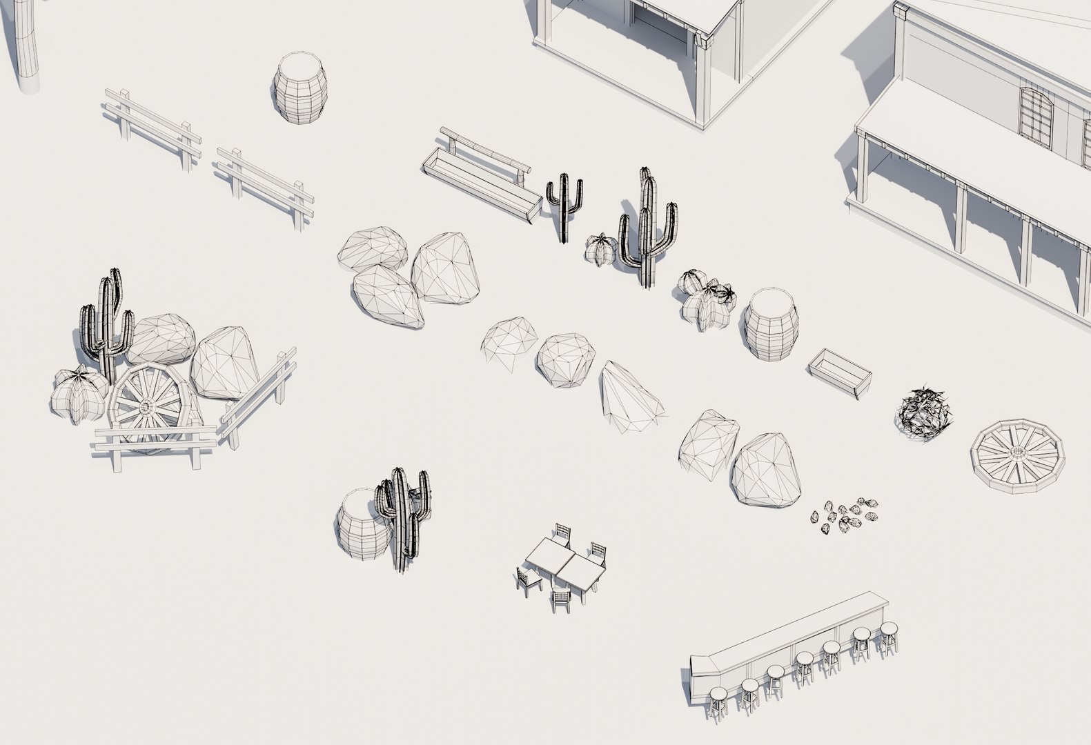 Low Poly Wild West 3D - TurboSquid 2124668