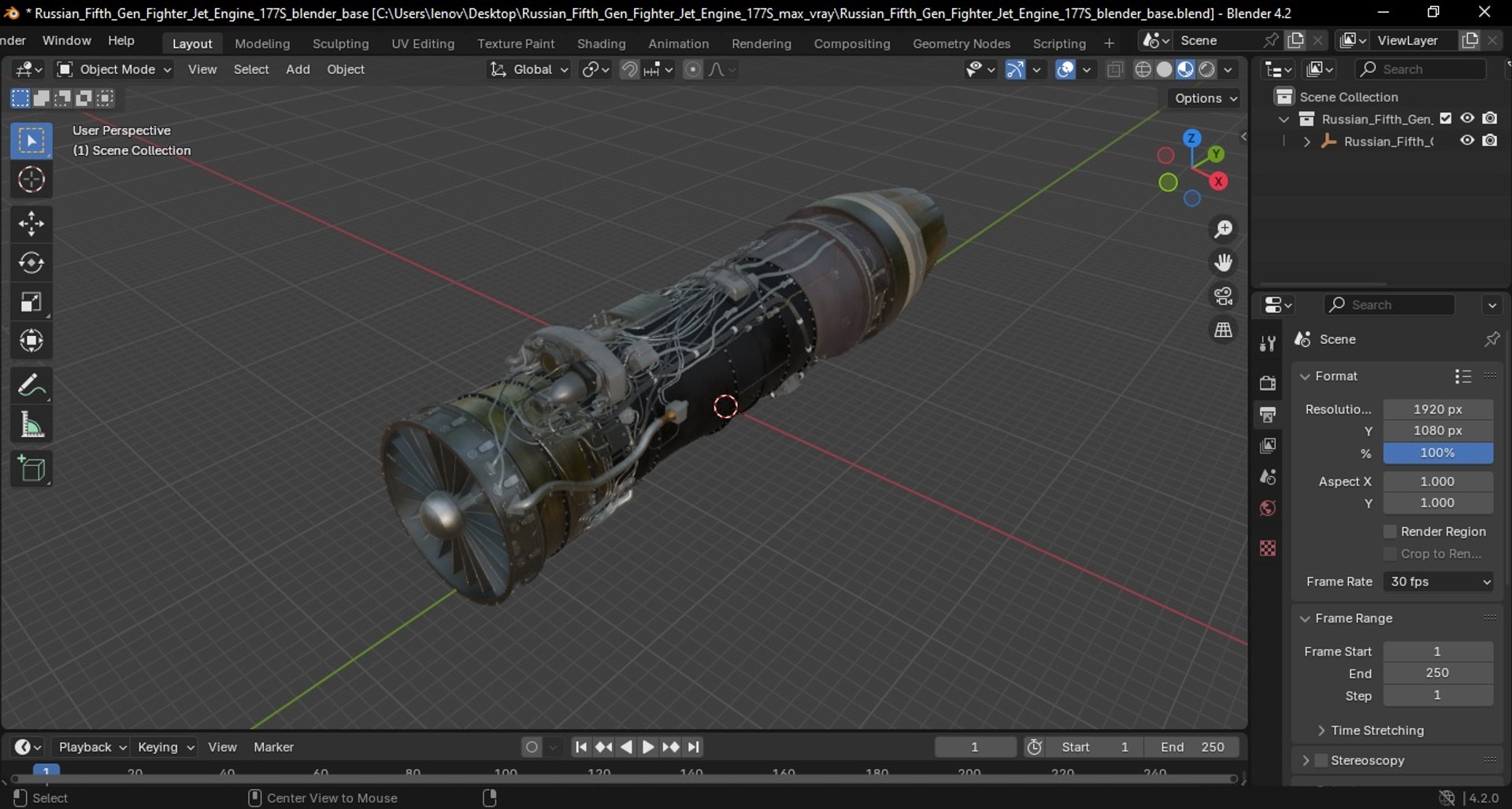 3D Russian Fifth Gen Fighter Jet Engine 177S Model - TurboSquid 2403530