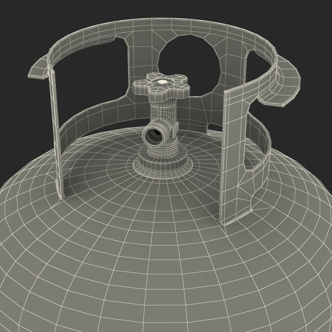 3d gas cylinder blue model