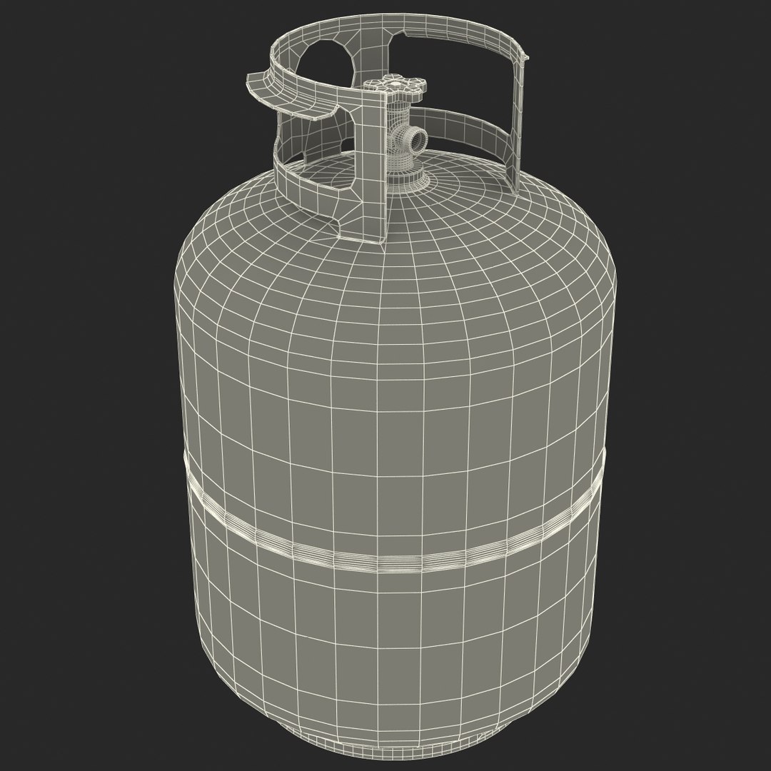 3d gas cylinder blue model