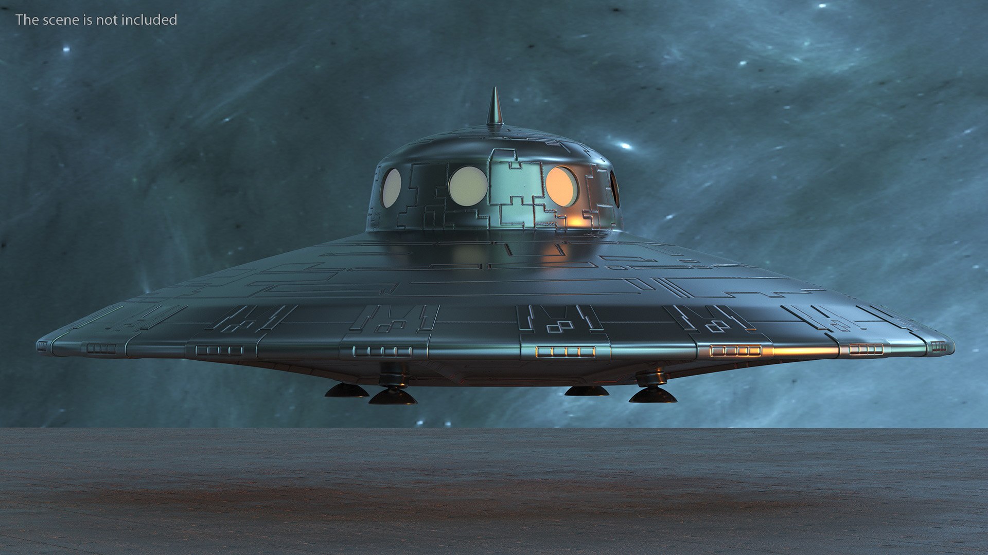Fly Retro UFO Ship 3D Model - TurboSquid 2087473