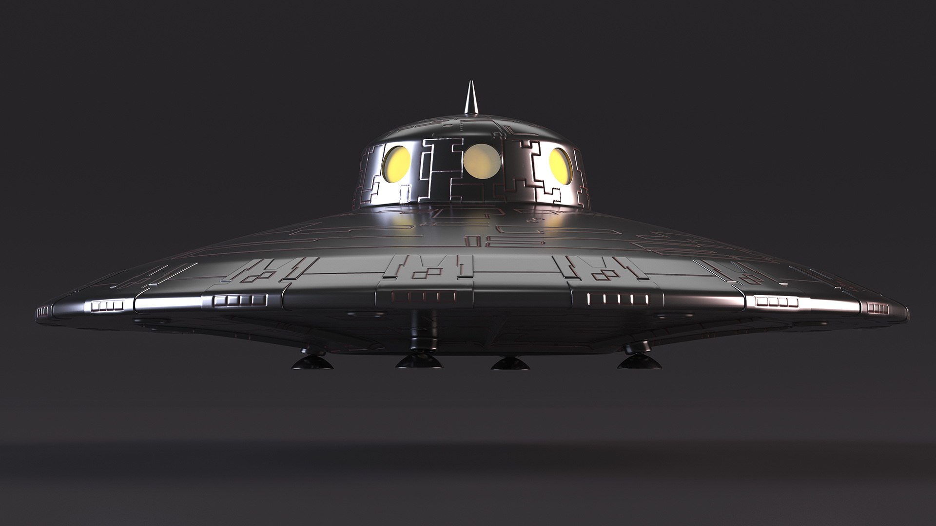 Fly Retro UFO Ship 3D Model - TurboSquid 2087473