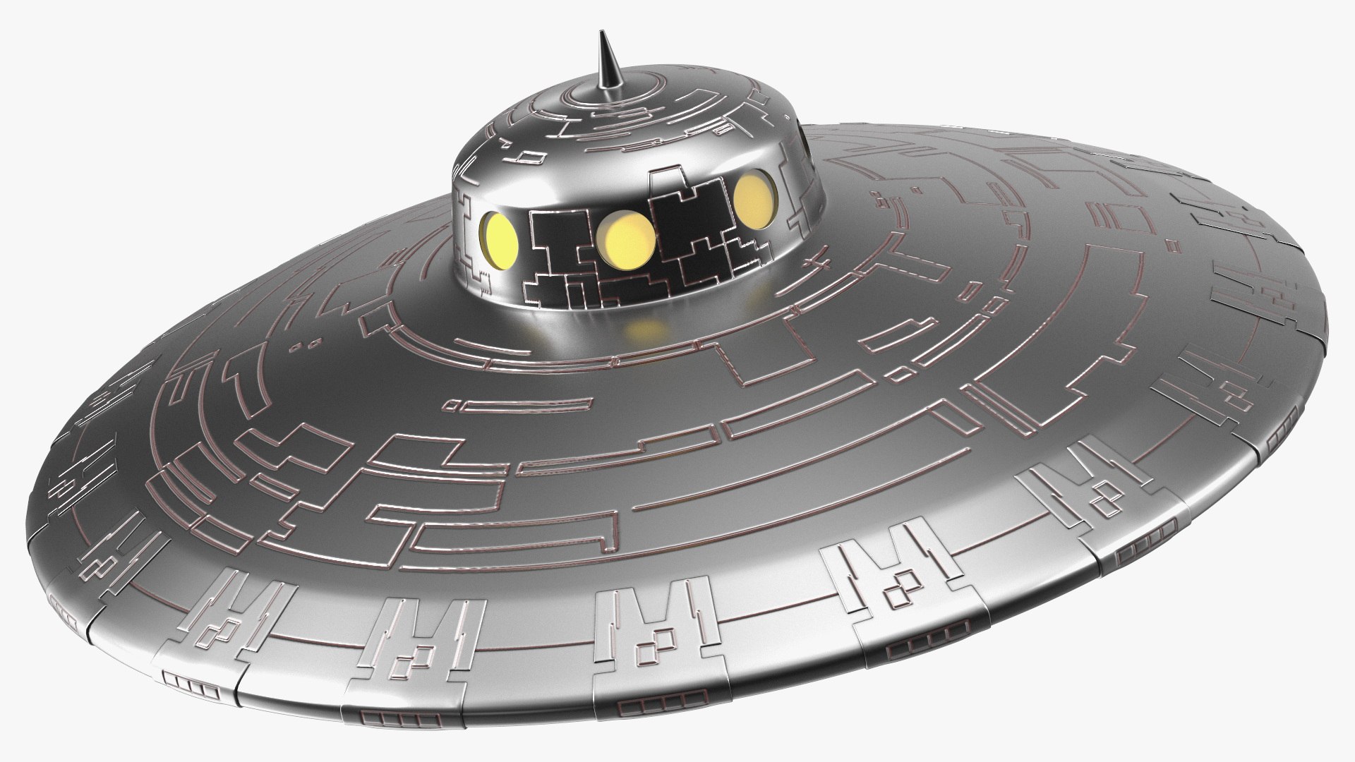 Fly Retro UFO Ship 3D model - TurboSquid 2087473