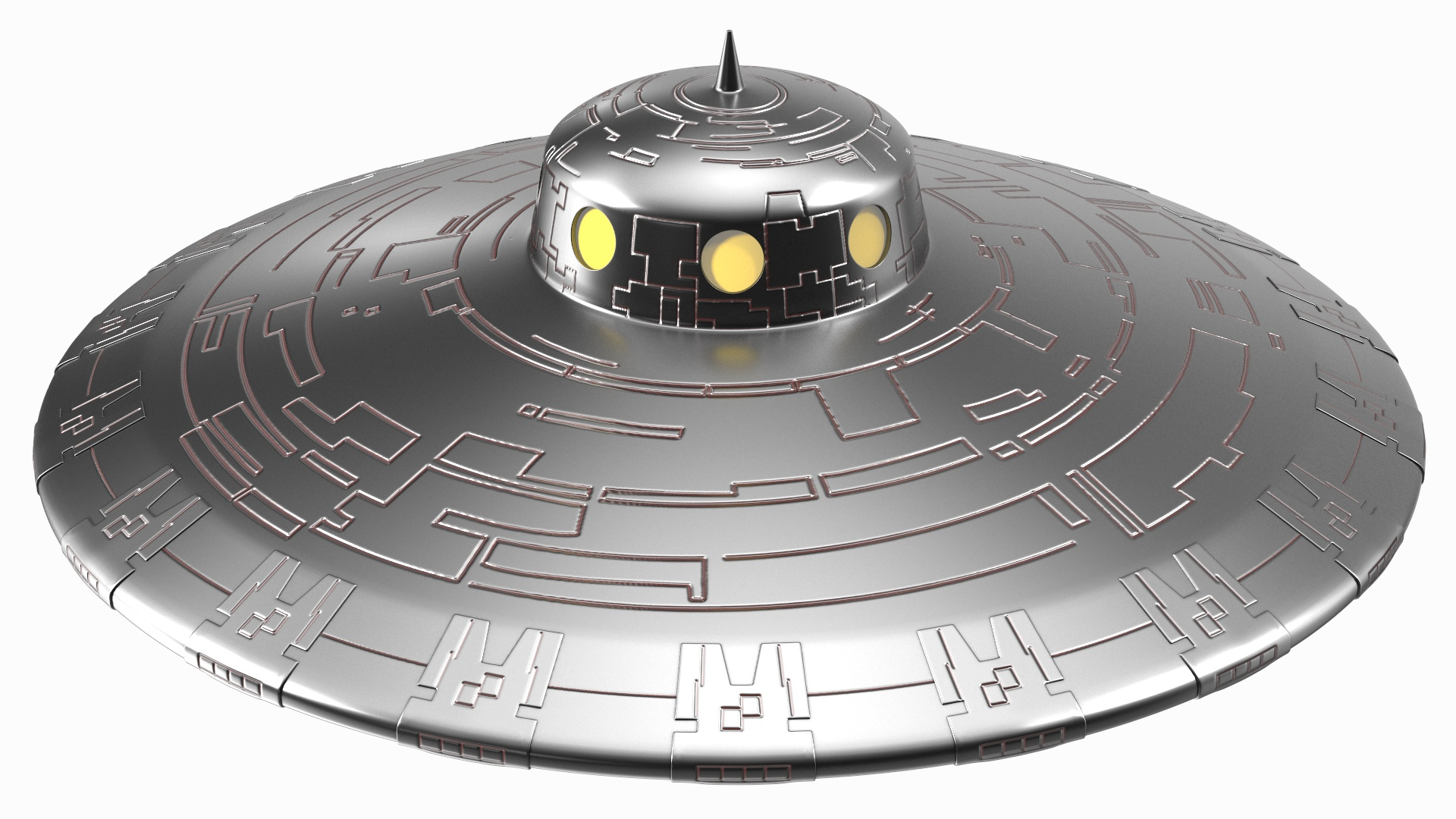 Fly Retro UFO Ship 3D Model - TurboSquid 2087473