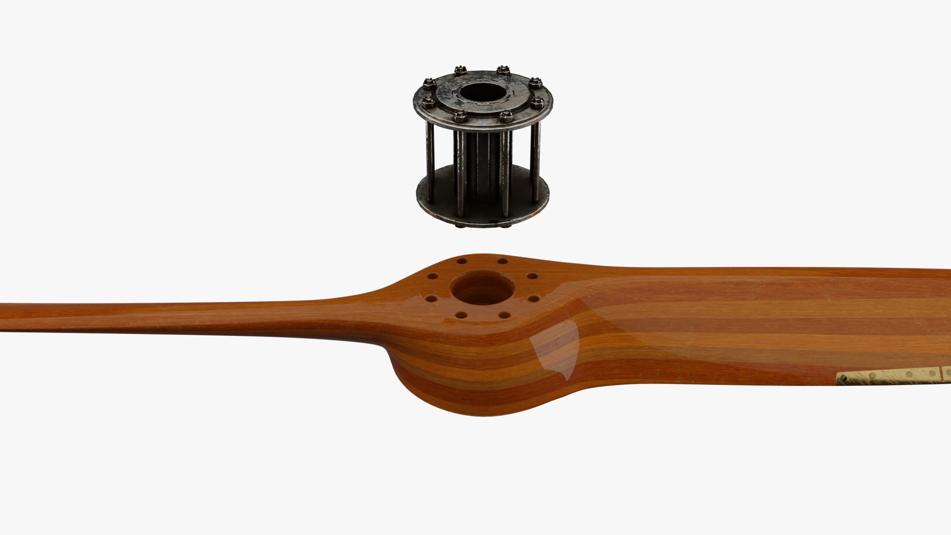 3D Model Wooden Propeller With Steel Hub V2 - TurboSquid 1752986