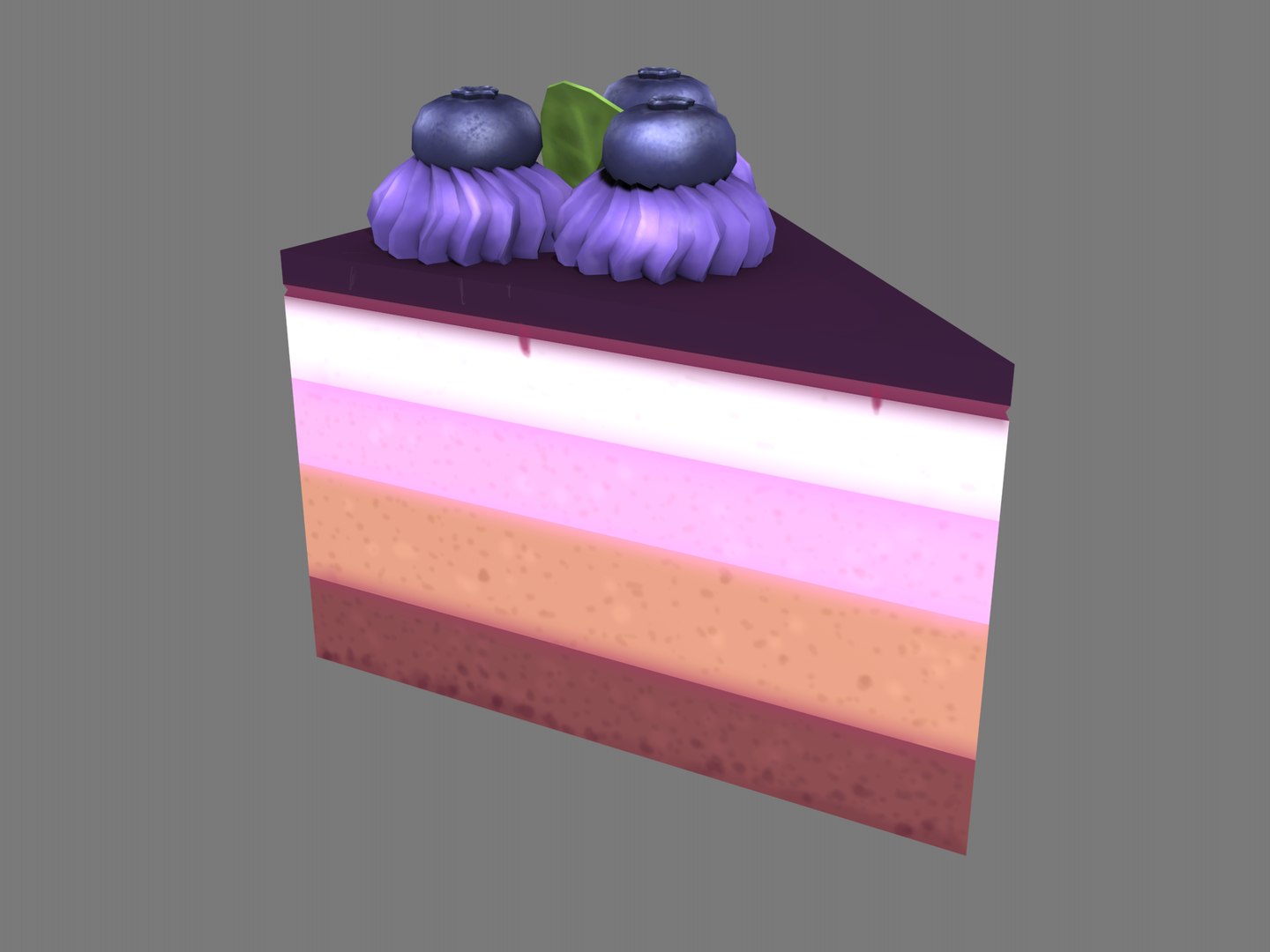 3D Stylized Blueberry Pie Slice - TurboSquid 1466372