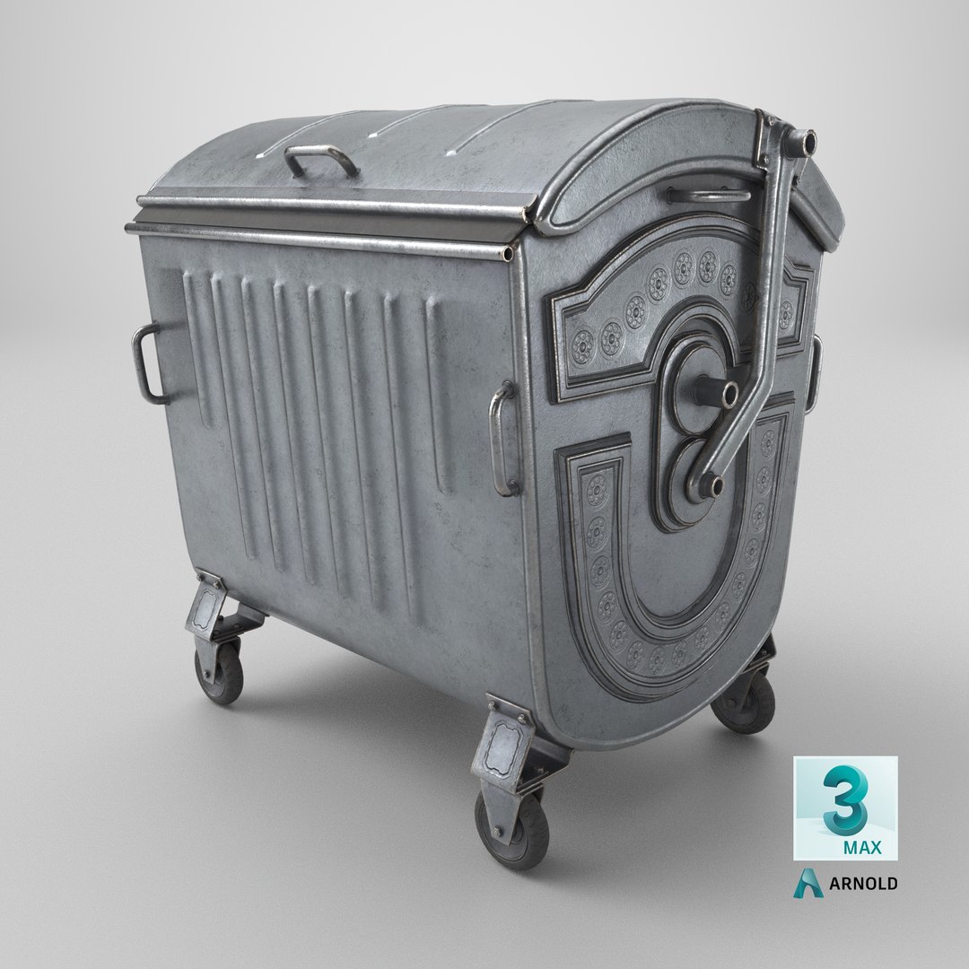 3D Metal Garbage Container A1 - PBR Model - TurboSquid 2161168