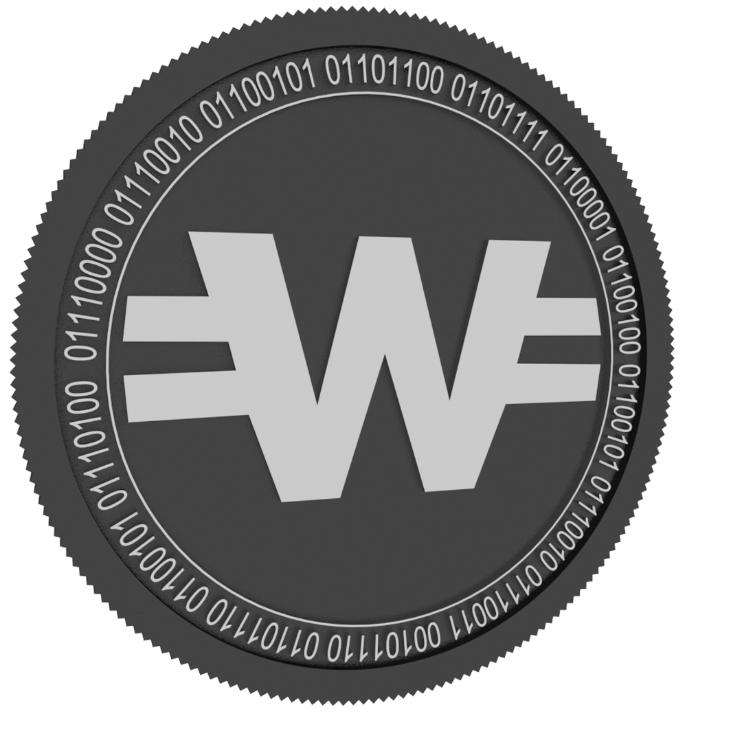 Whitecoin black coin 3D model - TurboSquid 1634874