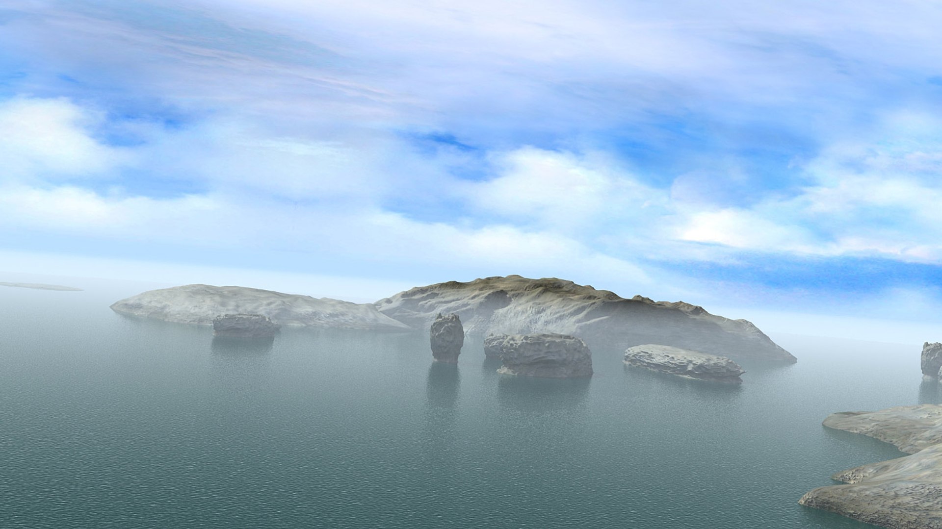 islands ocean rocks landscape 3d obj