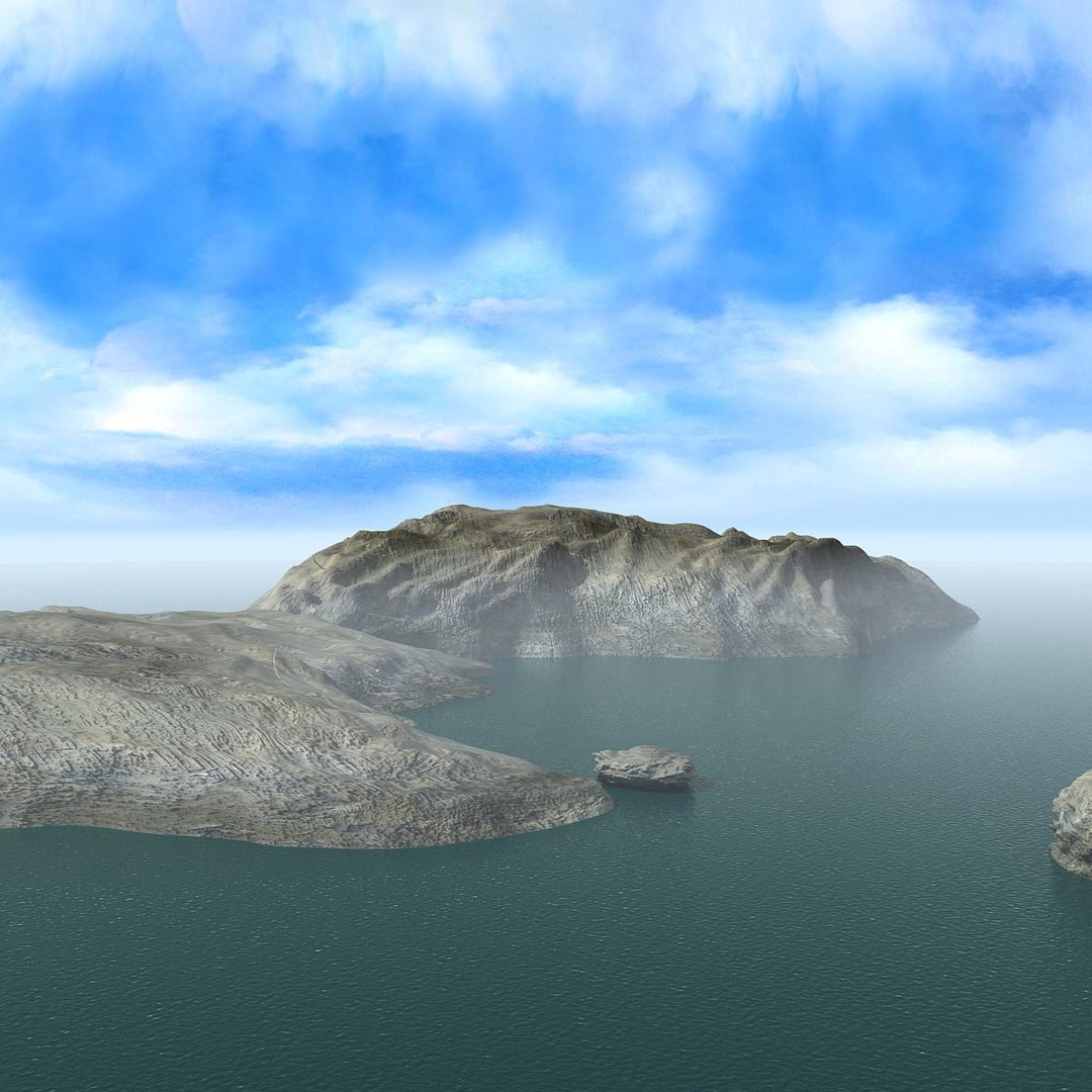 islands ocean rocks landscape 3d obj