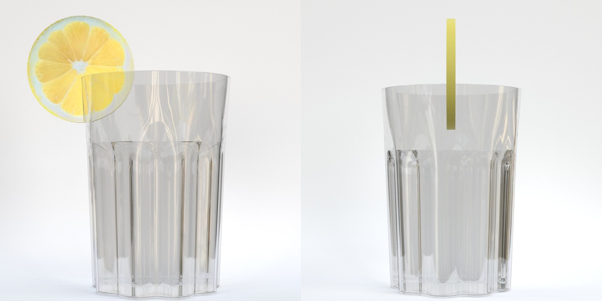 3D Glass Liquid Lemon Slice Model - TurboSquid 1275134