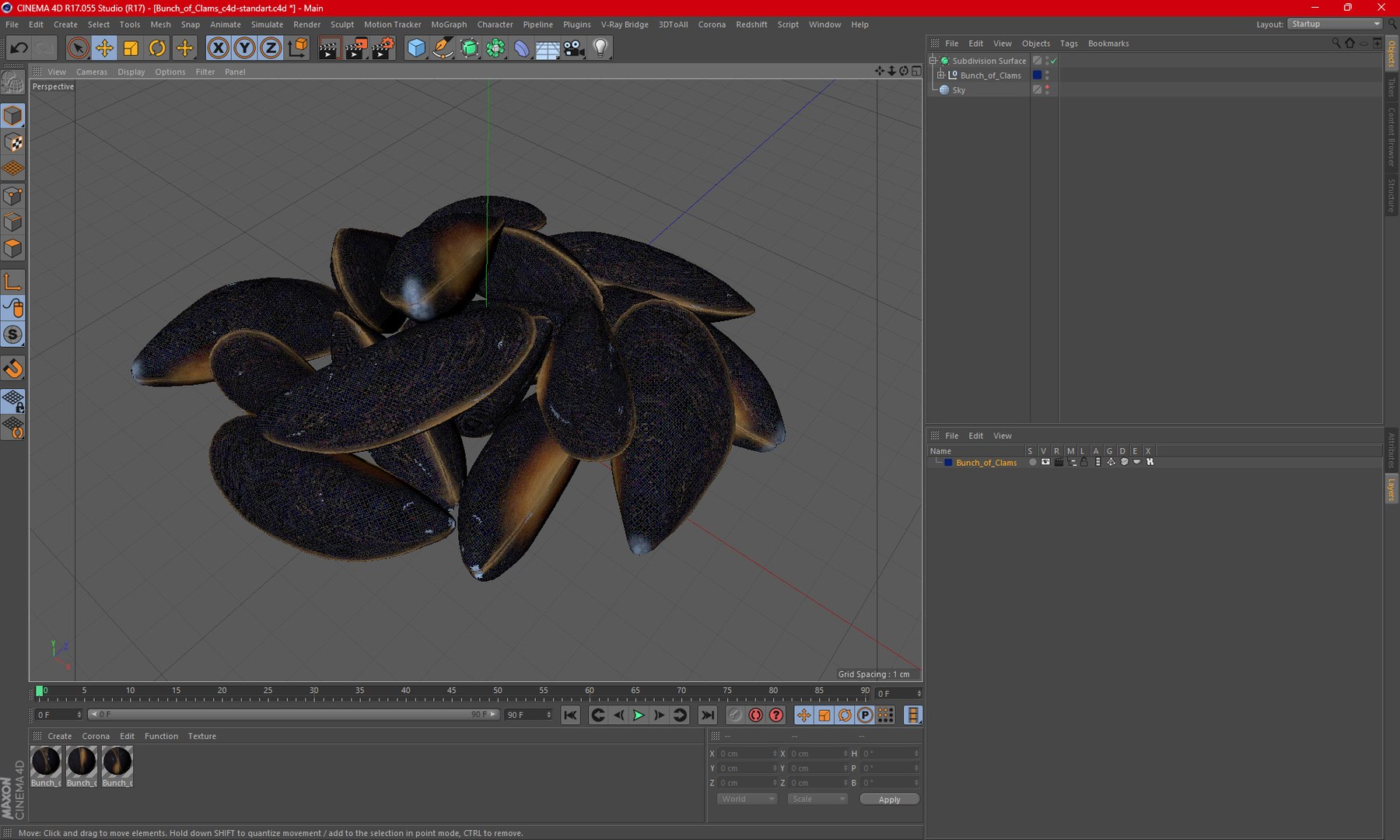 Bunch Of Clams 3D Model - TurboSquid 2228035