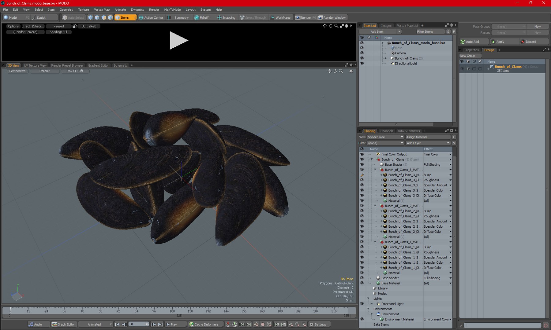 Bunch Of Clams 3D Model - TurboSquid 2228035