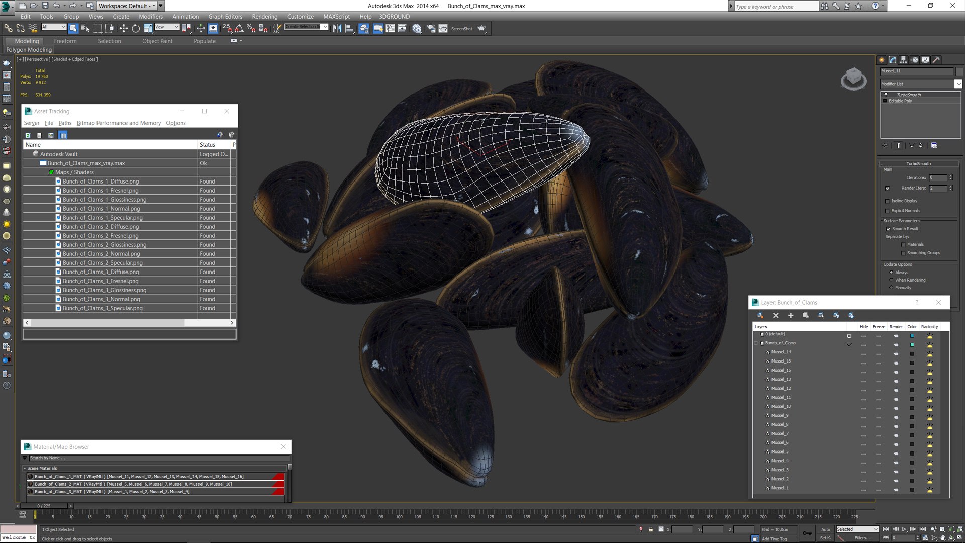 Bunch Of Clams 3D Model - TurboSquid 2228035