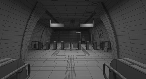Modern subway station 3D model - TurboSquid 1389150