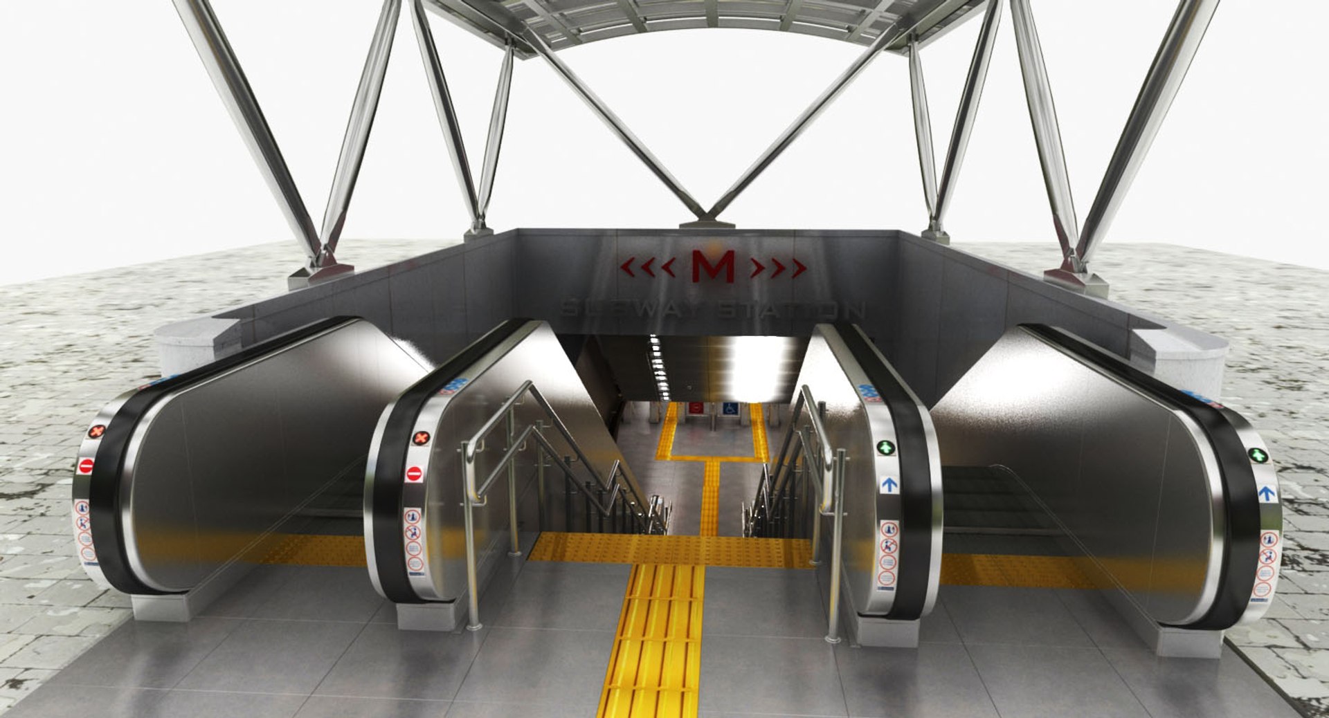Modern Subway Station 3D Model - TurboSquid 1389150