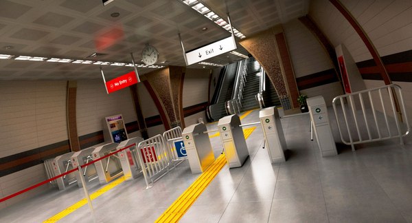 Modern subway station 3D model - TurboSquid 1389150
