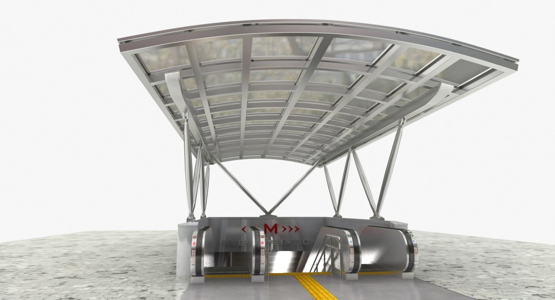 Modern Subway Station 3D Model - TurboSquid 1389150