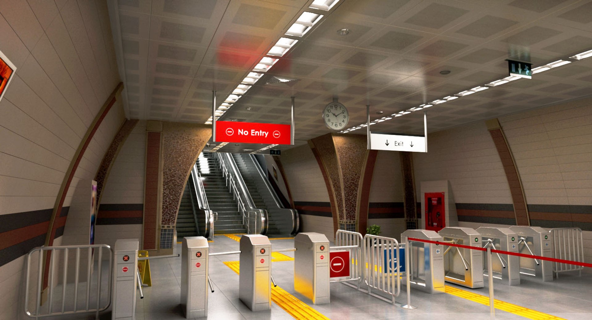 Modern Subway Station 3D Model - TurboSquid 1389150