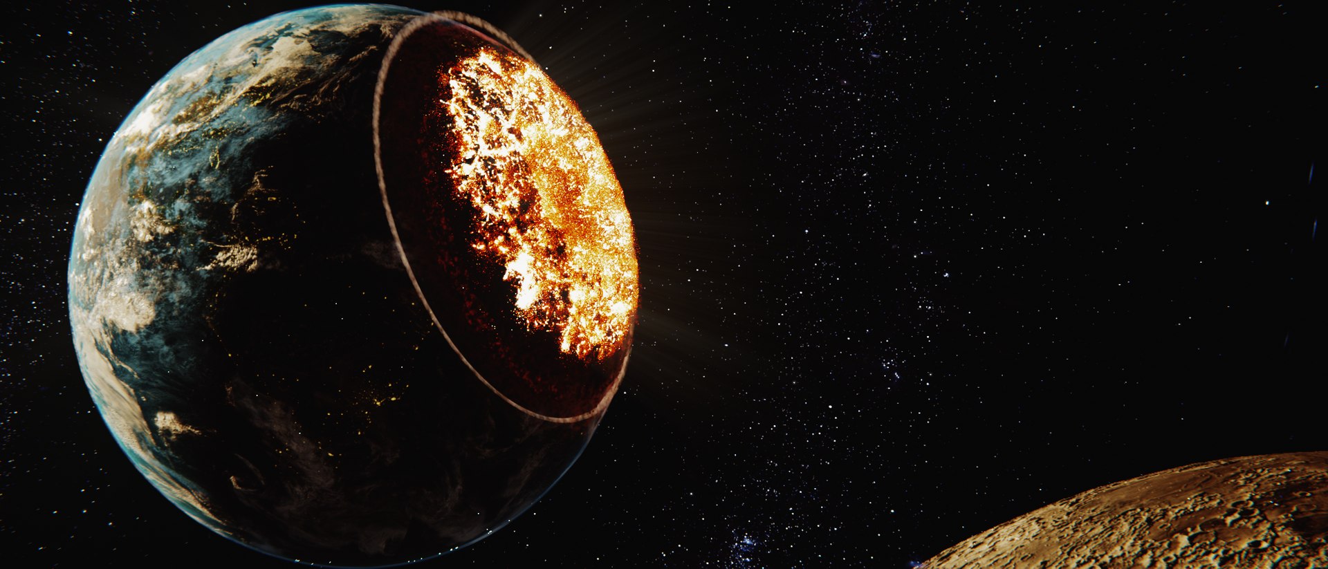 Realistic Exploding Earth Scene model - TurboSquid 1802220