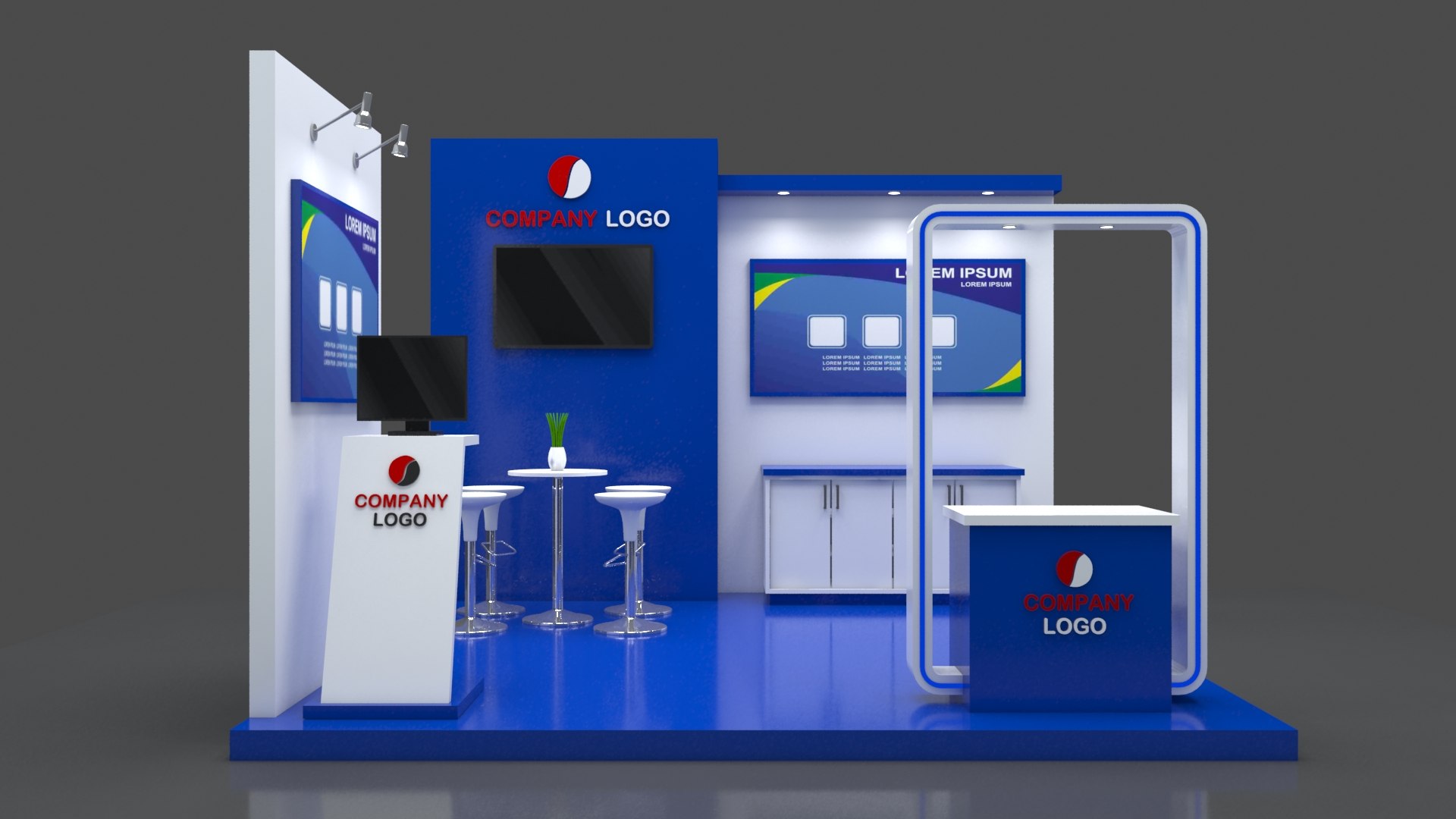 4 Booth Modern 3D Model - TurboSquid 1799329