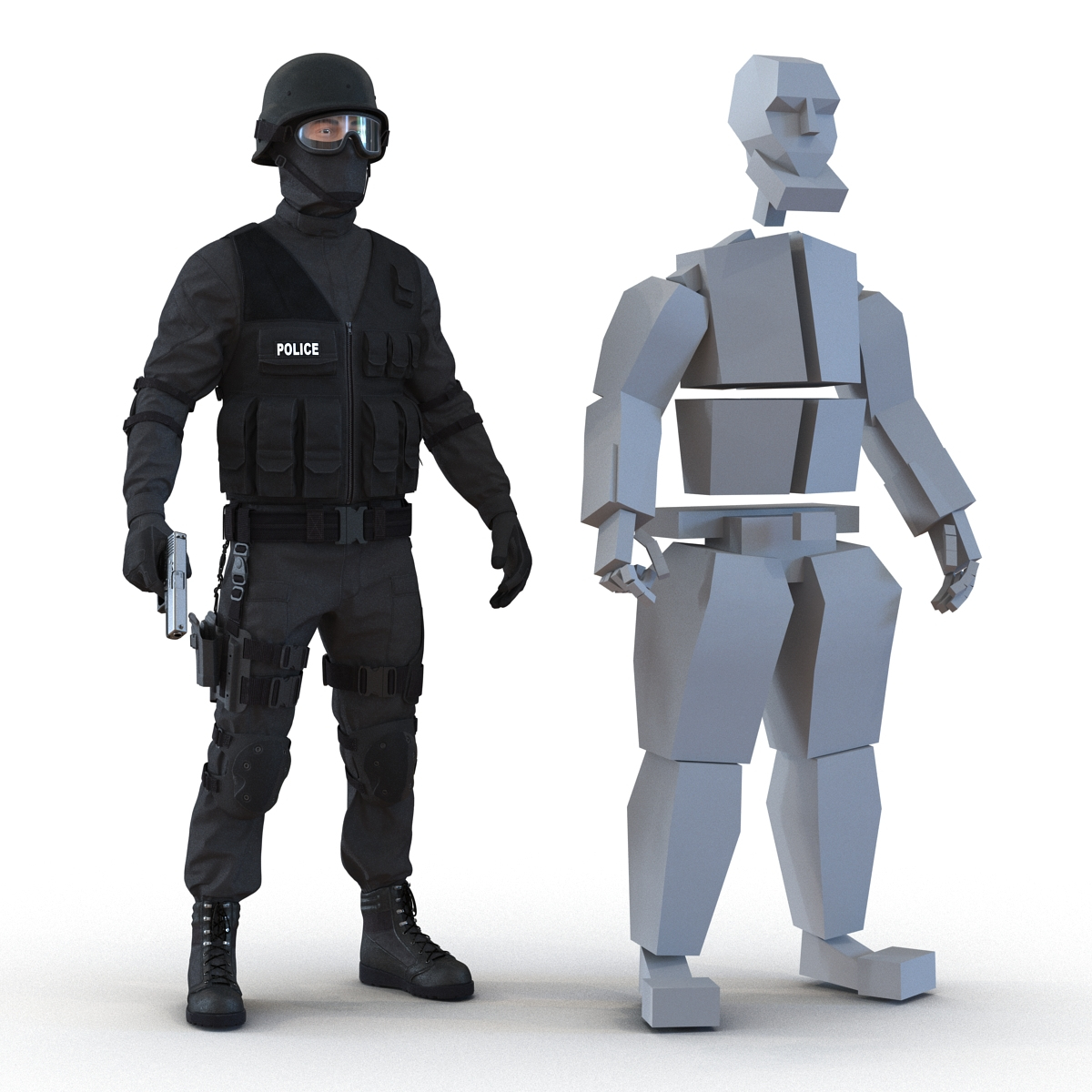 3d swat man mediterranean rigged model