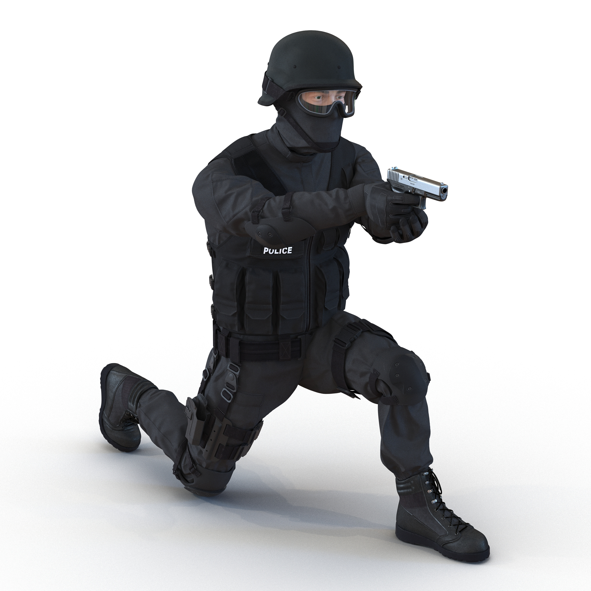3d swat man mediterranean rigged model