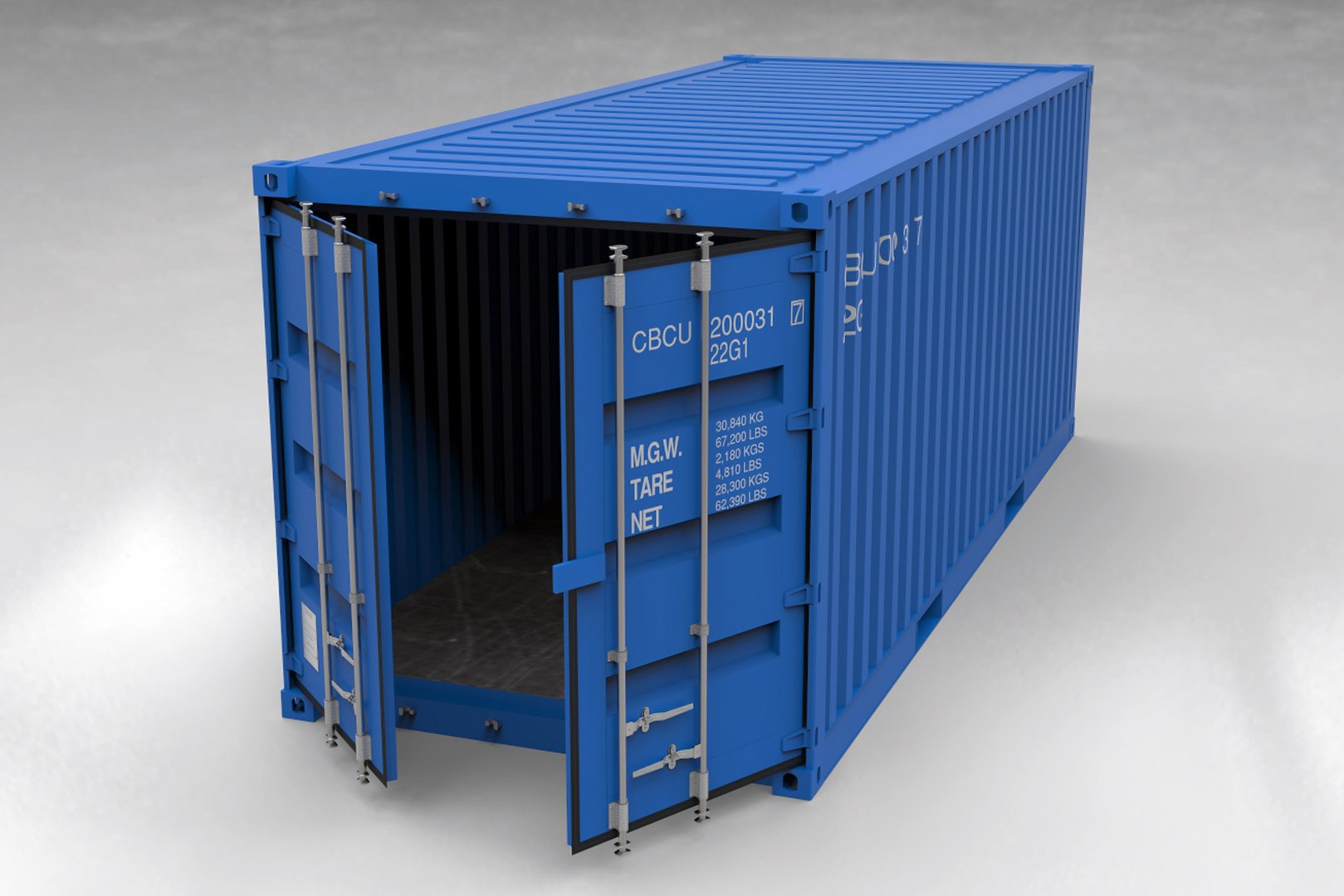 Shipping Container 20ft Rigged 3D Model - TurboSquid 2029222