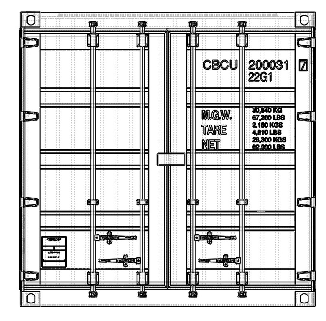 Shipping Container 20ft Rigged 3D Model - TurboSquid 2029222