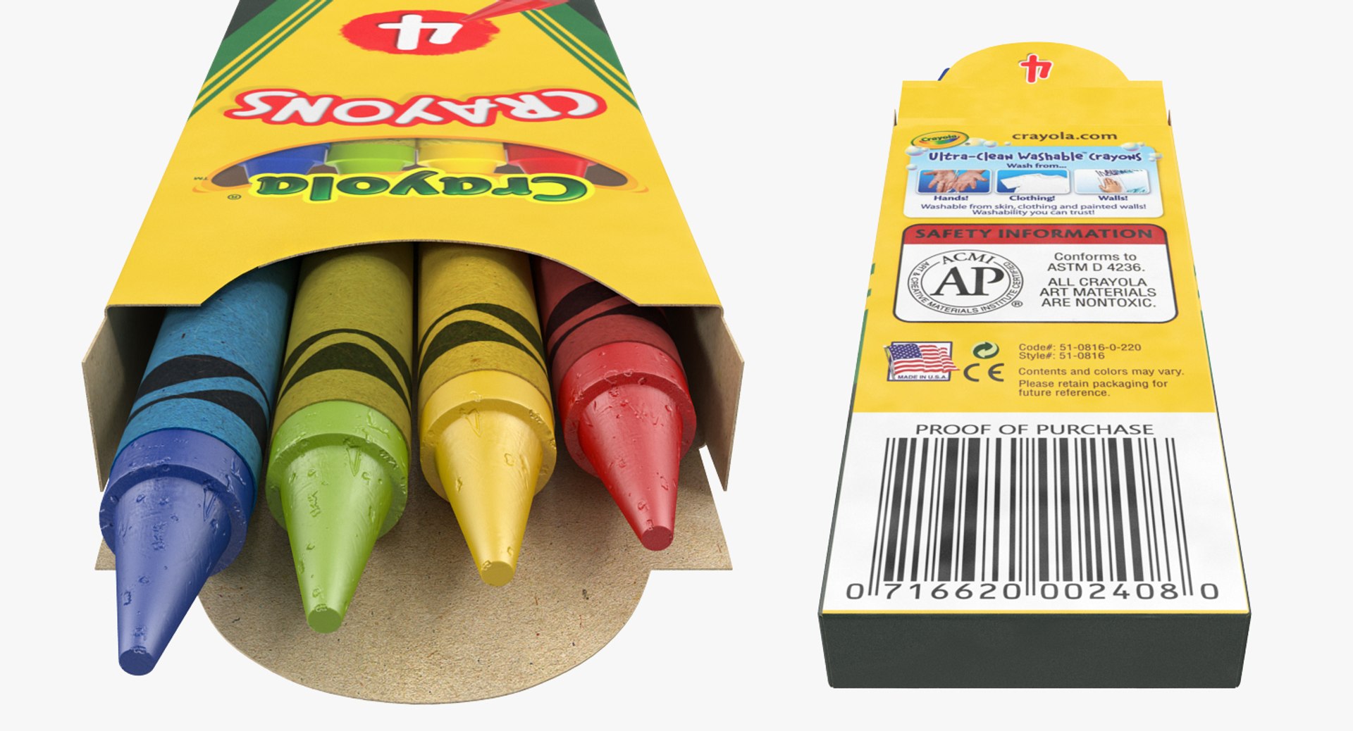 3D Classic Color Pack Crayons - TurboSquid 1287009