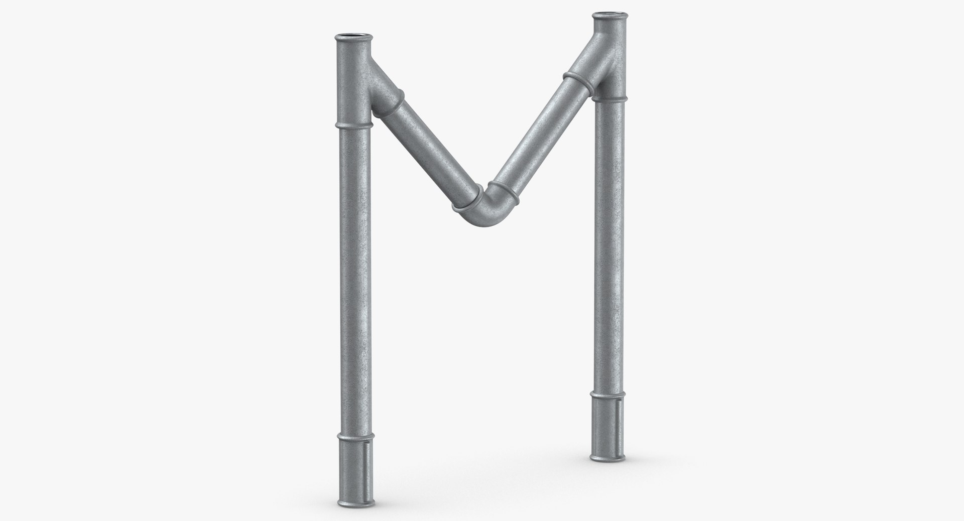 3D Galvanized Steel Pipe Letter - TurboSquid 1436768