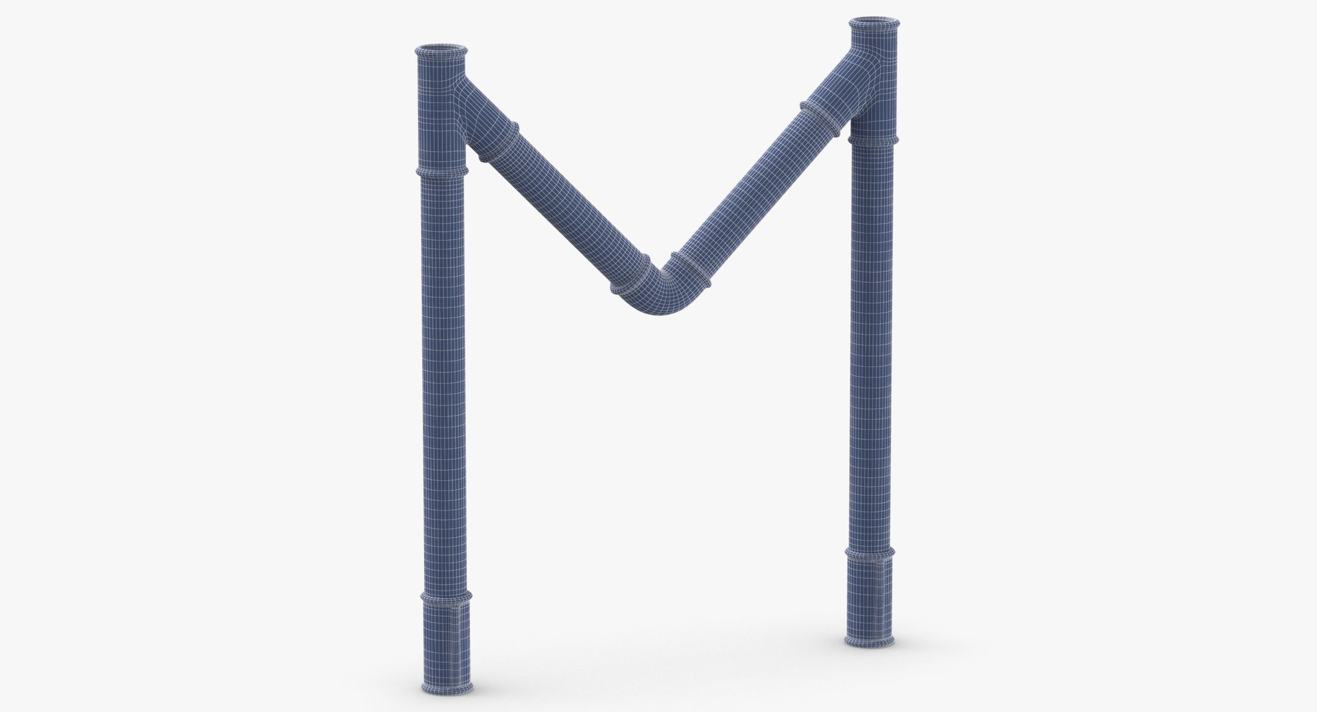 3D Galvanized Steel Pipe Letter - TurboSquid 1436768