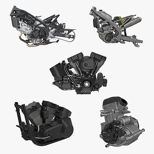 motorcycle engine cgt lingmu 3d model