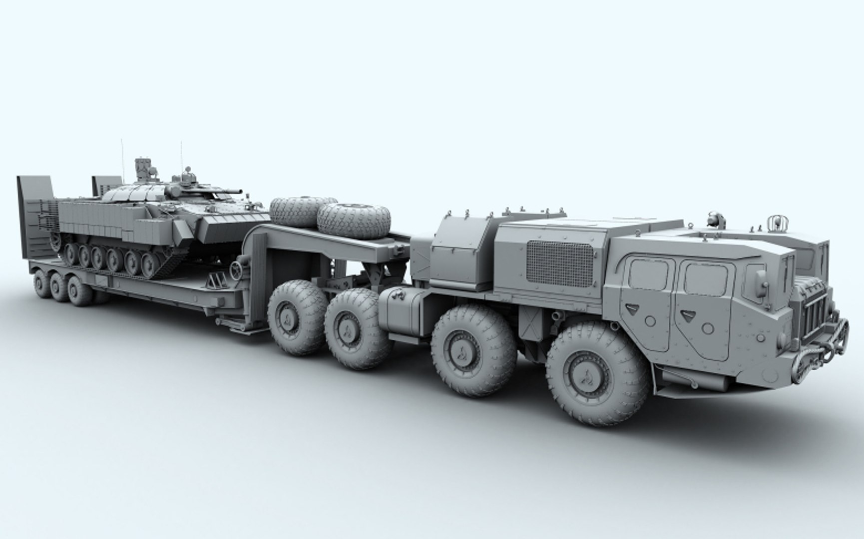 Maz-7410 Uragan Trailer 3d Obj