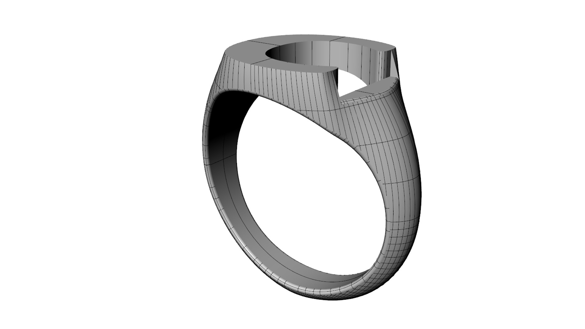 3D Model Alphabet Signet Ring C - TurboSquid 2082368