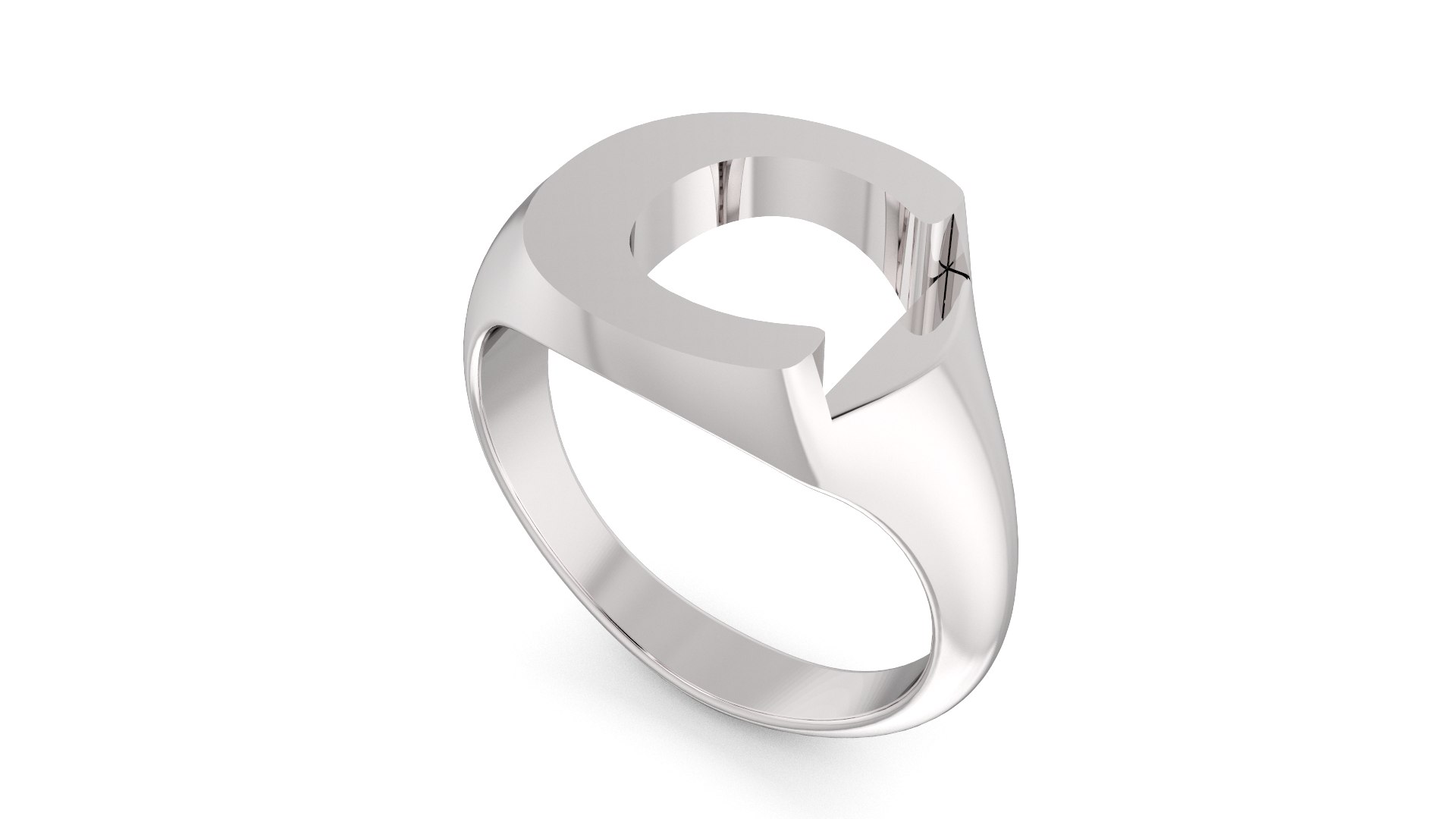 3D Model Alphabet Signet Ring C - TurboSquid 2082368