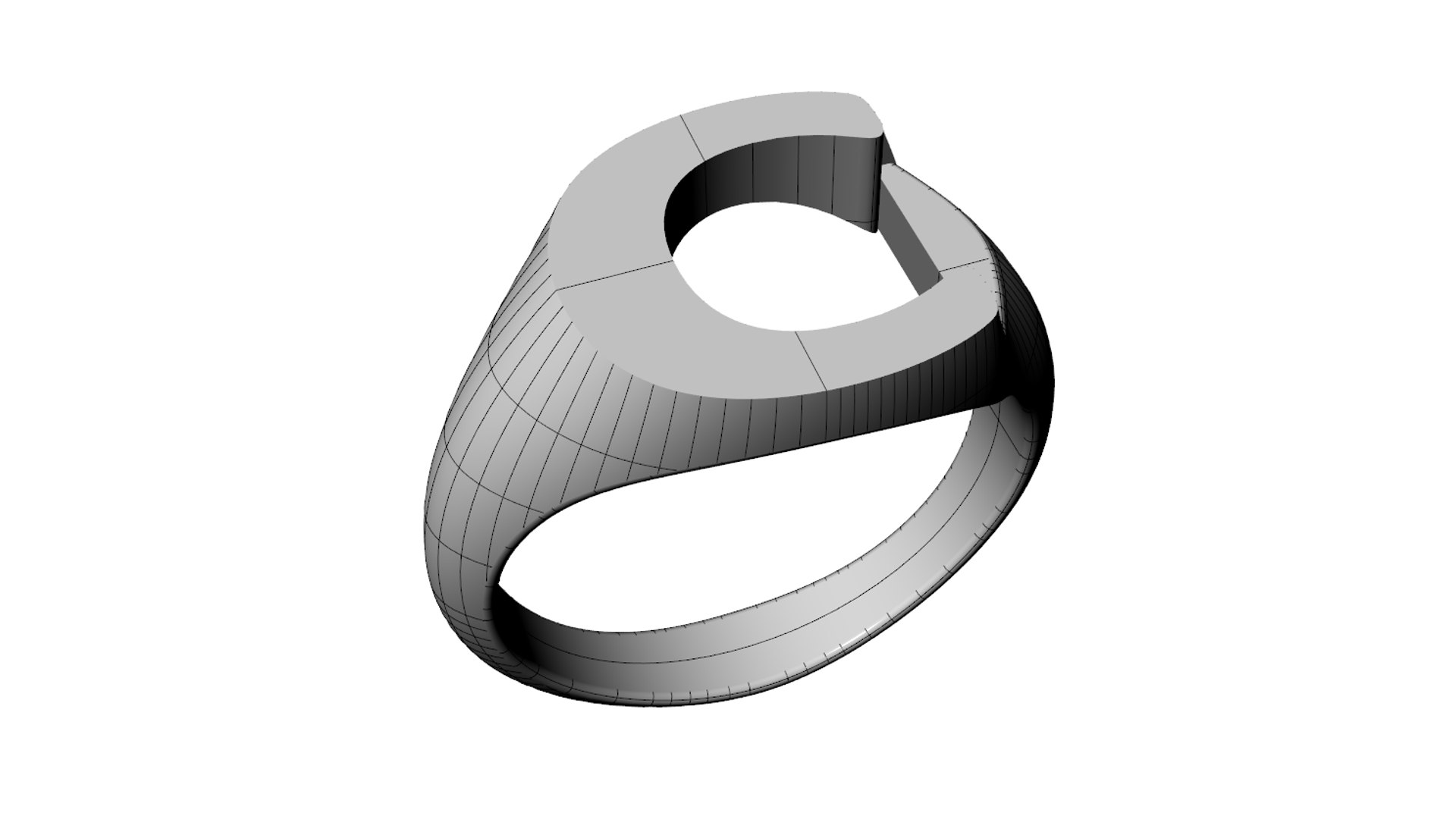 3D Model Alphabet Signet Ring C - TurboSquid 2082368