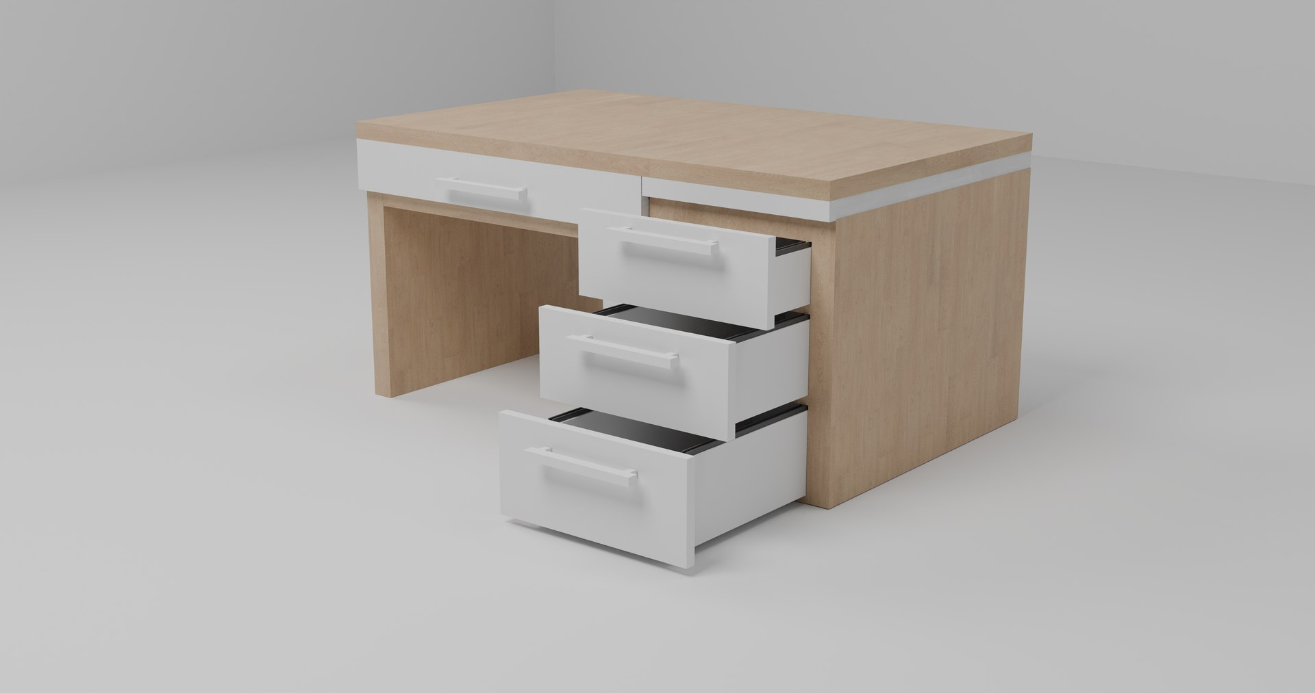 Ordinary Study Desk 3D - TurboSquid 2314130