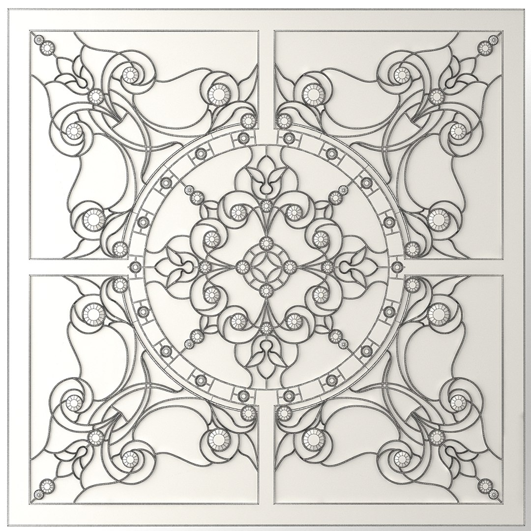3d Stained-glass Frosted Glass Model