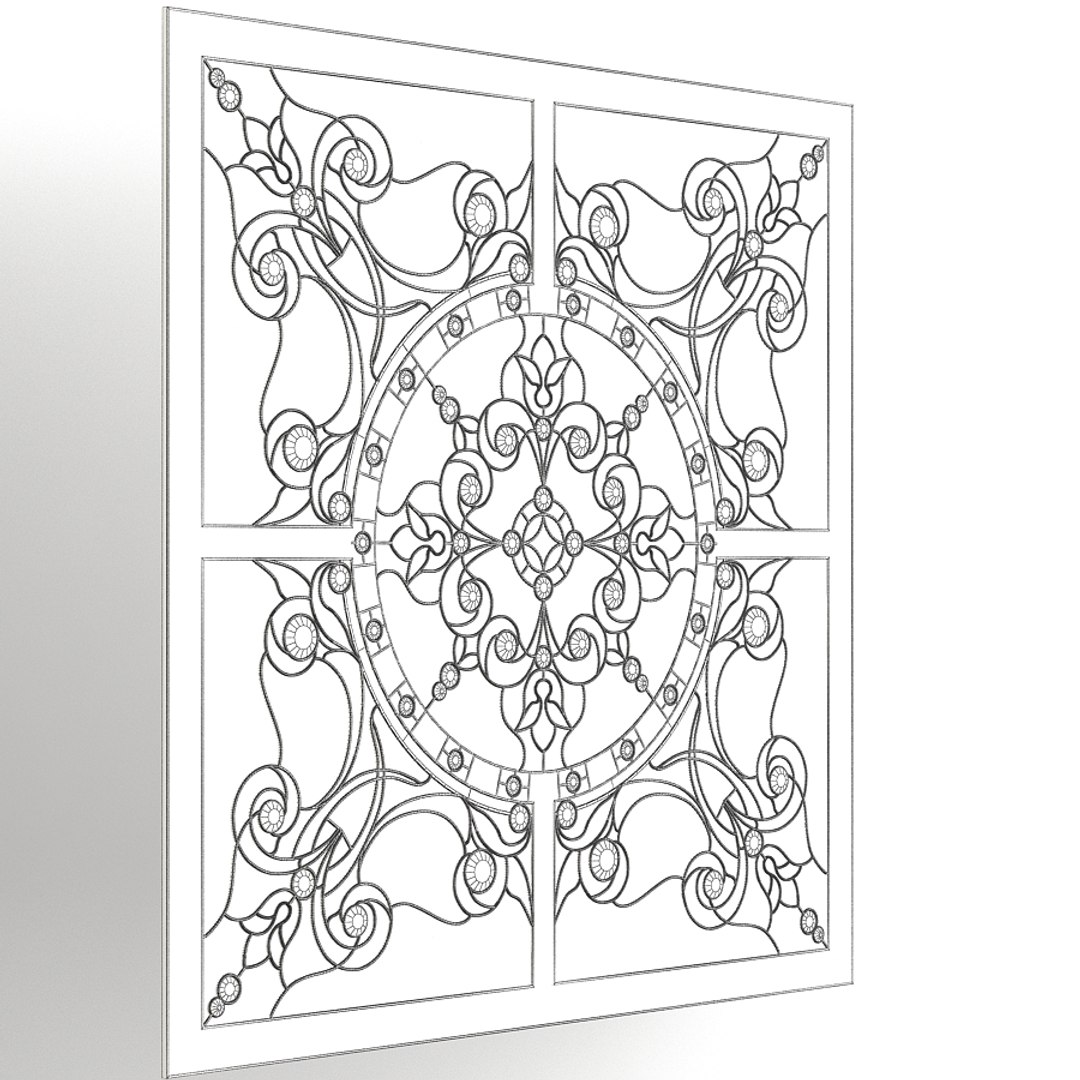 3d Stained-glass Frosted Glass Model