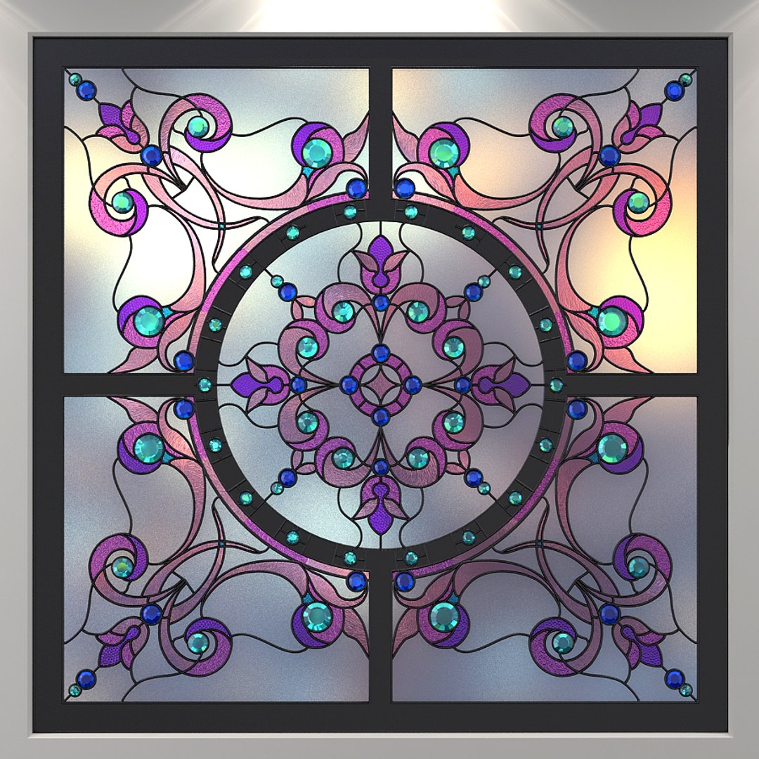 3d Stained-glass Frosted Glass Model
