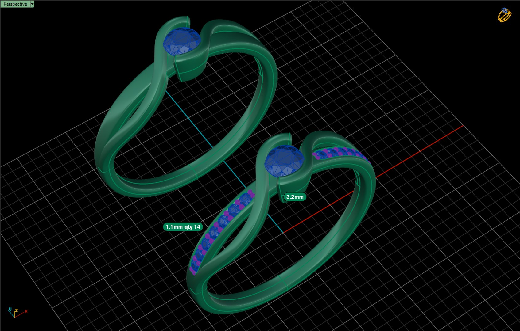Unique Bypass Ring 2 3D Model - TurboSquid 1577601