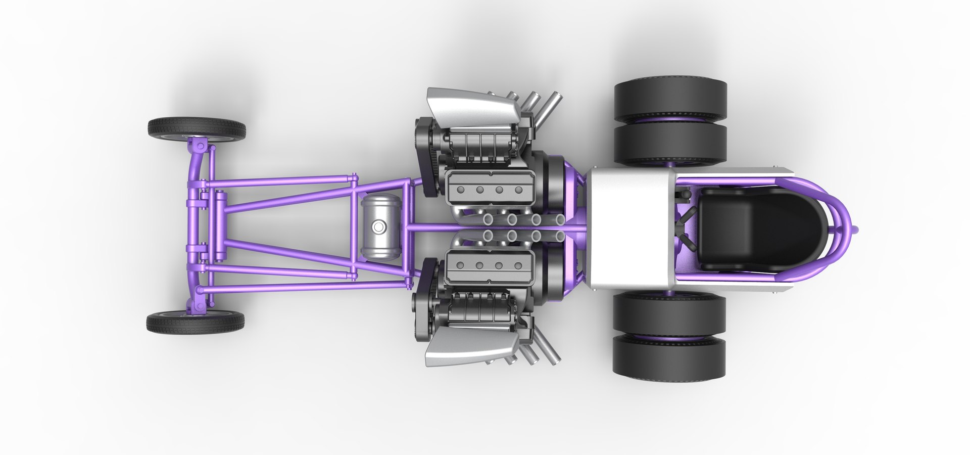 Diecast Front Engine Old School Dragster With 2 V8 Scale 1 To 25 3D ...