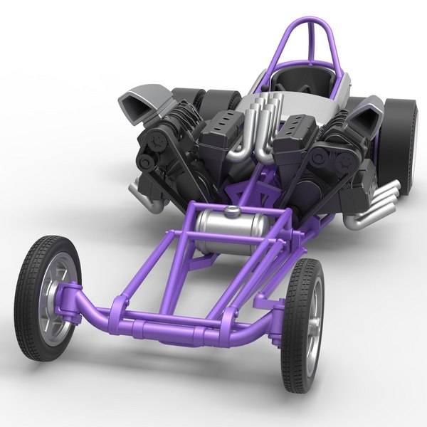 modelo 3d Diecast Front engine old school dragster with 2 V8 Scale 1 to ...