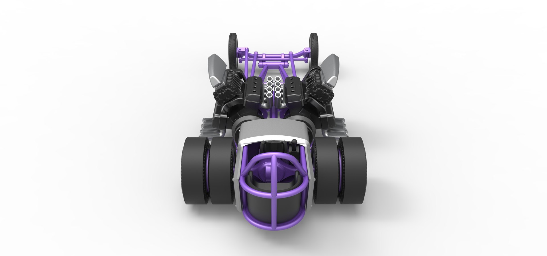 Diecast Front Engine Old School Dragster With 2 V8 Scale 1 To 25 3D ...