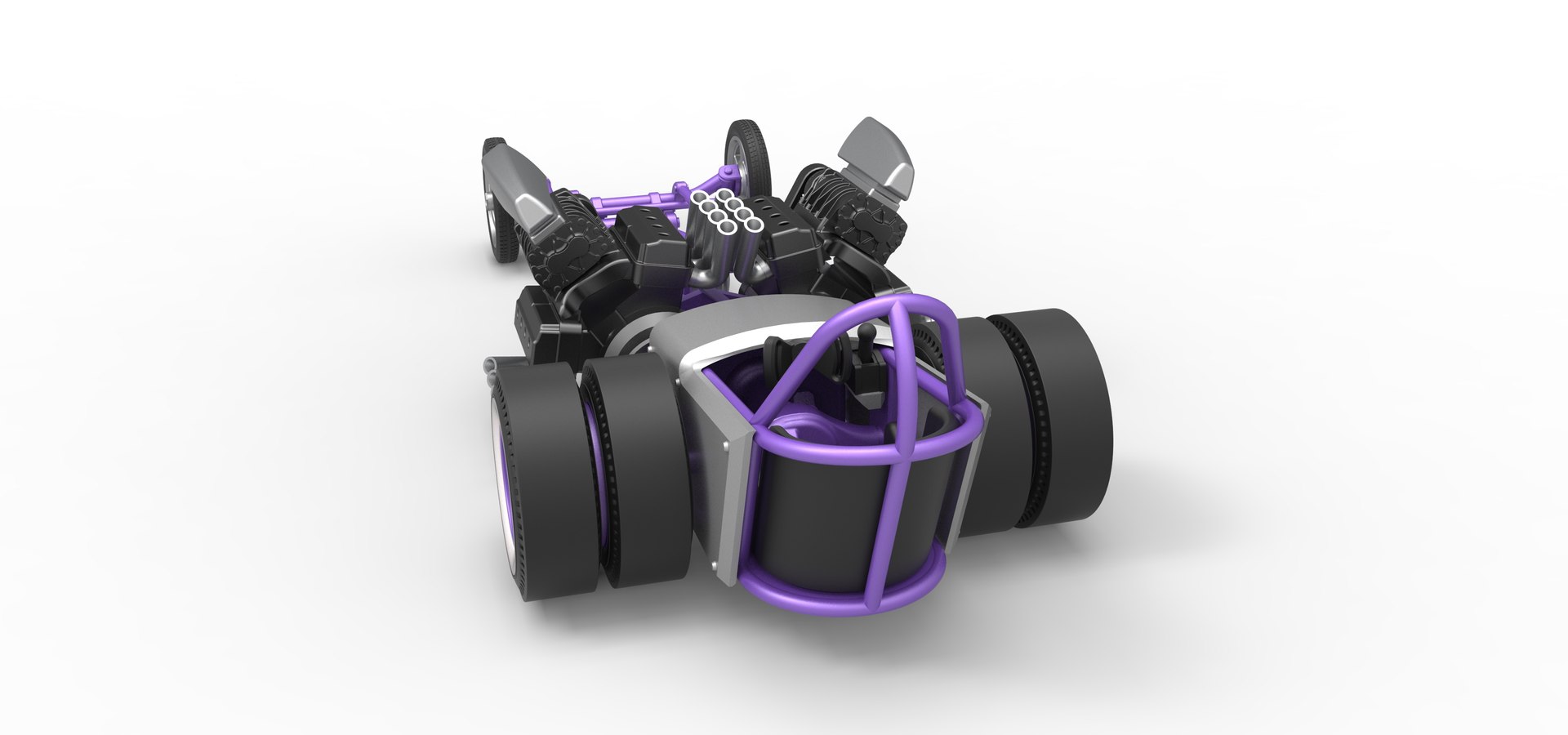 Diecast Front Engine Old School Dragster With 2 V8 Scale 1 To 25 3D ...