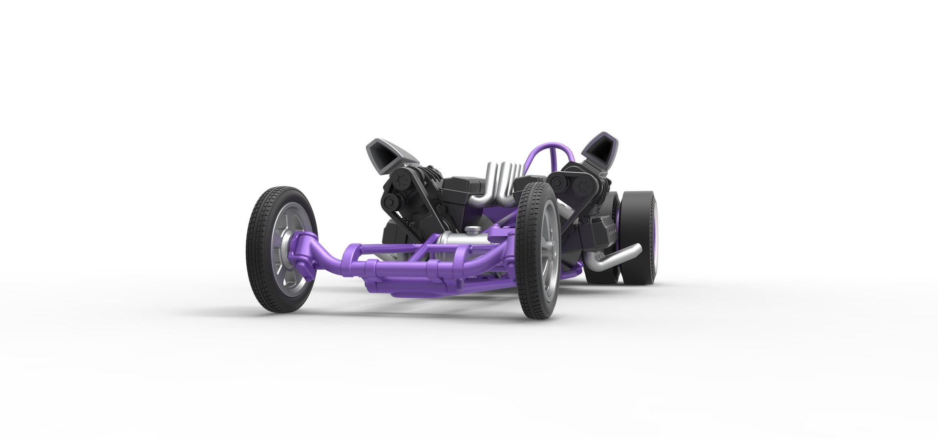 Diecast Front engine old school dragster with 2 V8 Scale 1 to 25 3D ...