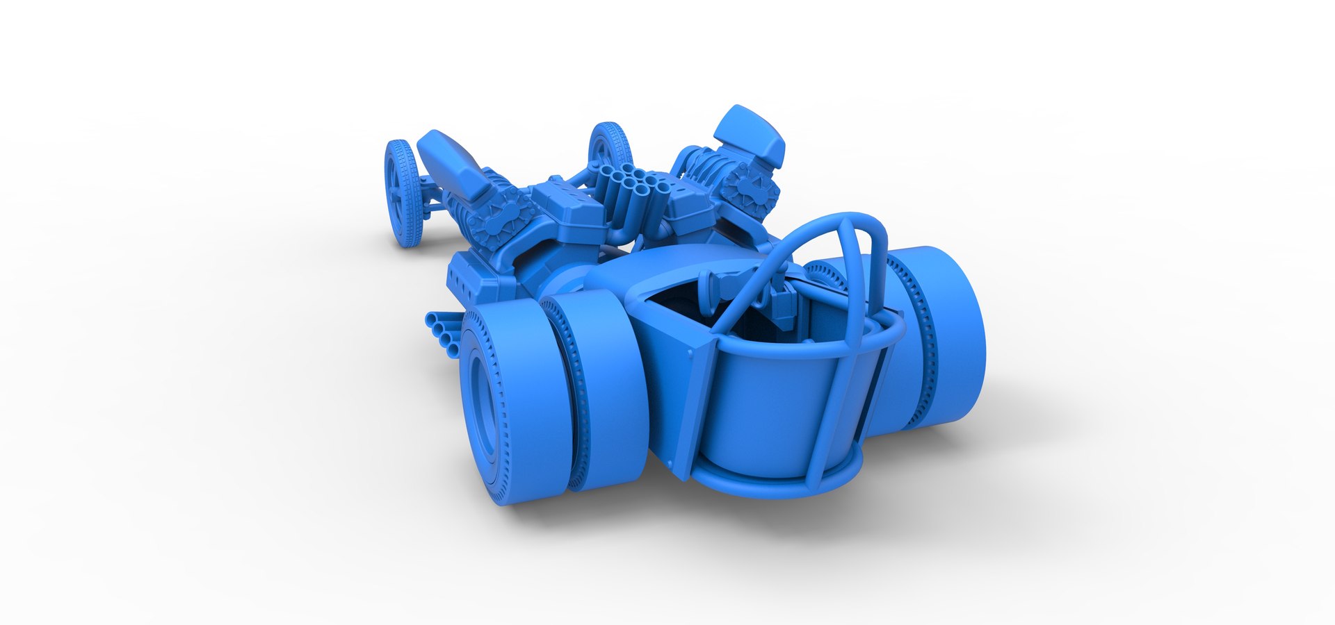 Diecast Front Engine Old School Dragster With 2 V8 Scale 1 To 25 3D ...