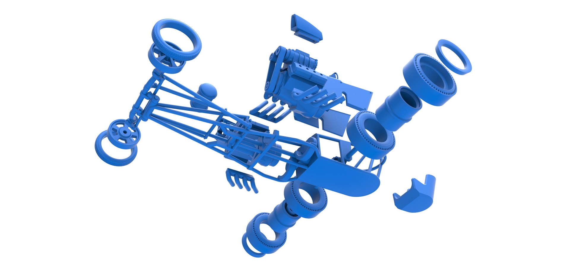 Diecast Front Engine Old School Dragster With 2 V8 Scale 1 To 25 3D ...